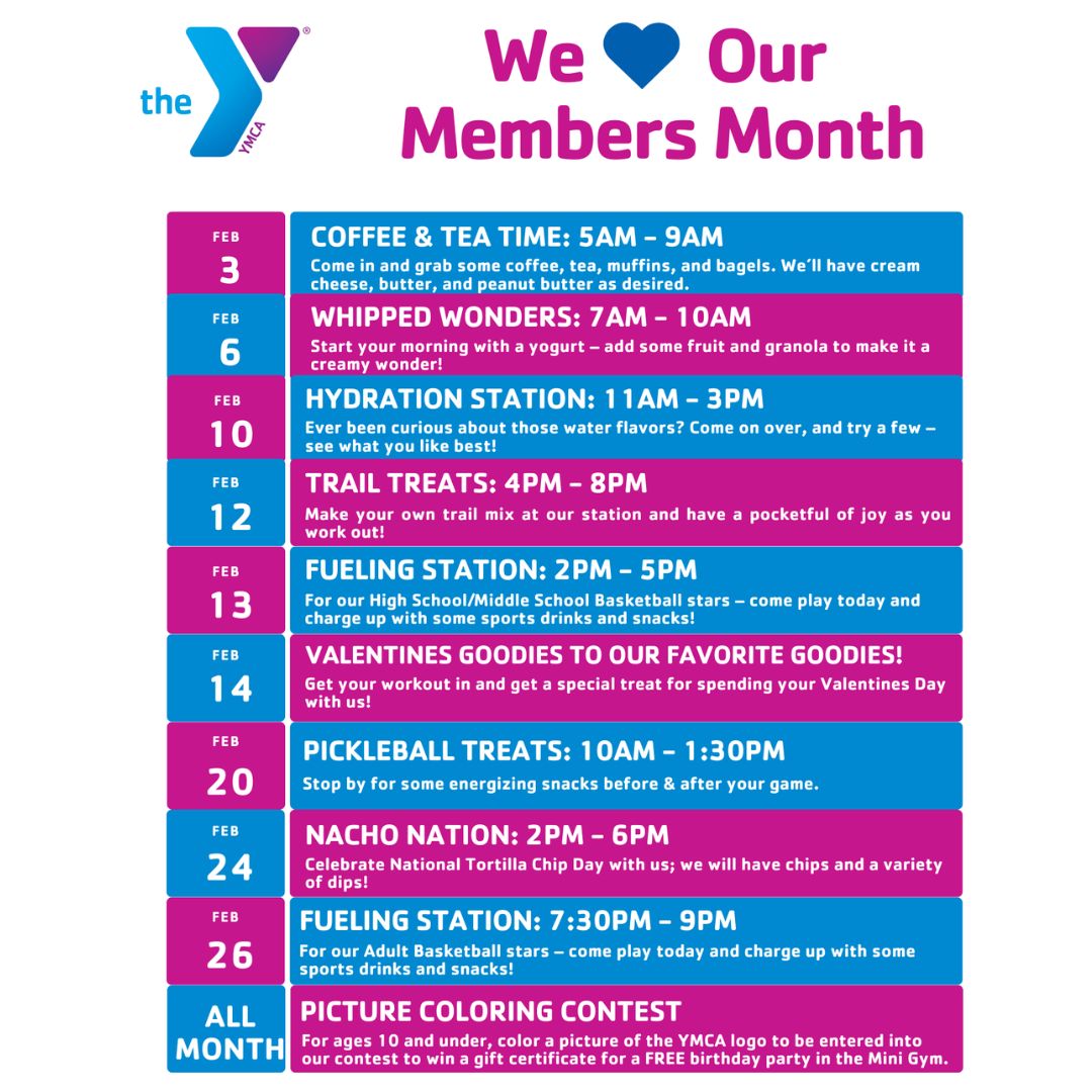 February is "We Love our Members Month!" | YMCA of Greater Westfield